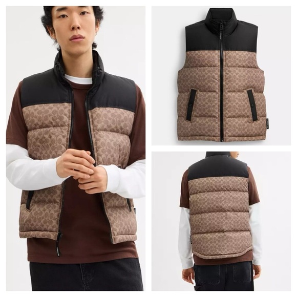Coach | Jackets & Coats | Coach Mens Signature Down Vest Size Large ...